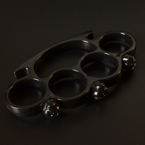Skull Knuckle Duster Four Finger Self-Defense Gear Hand Ring Punch Set ...