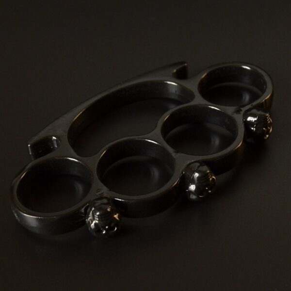 Skull Knuckle Duster Four Finger Self-Defense Gear Hand Ring Punch Set ...